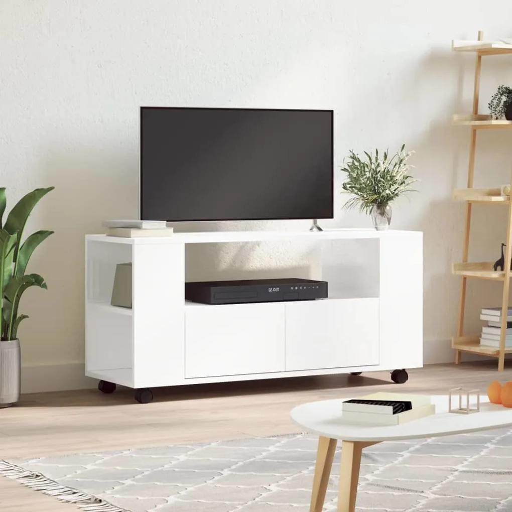 vidaXL TV skříňka 102 x 34,5 x 43 cm kompozitní dřevo [833747] Barva: bílá s vysokým leskem