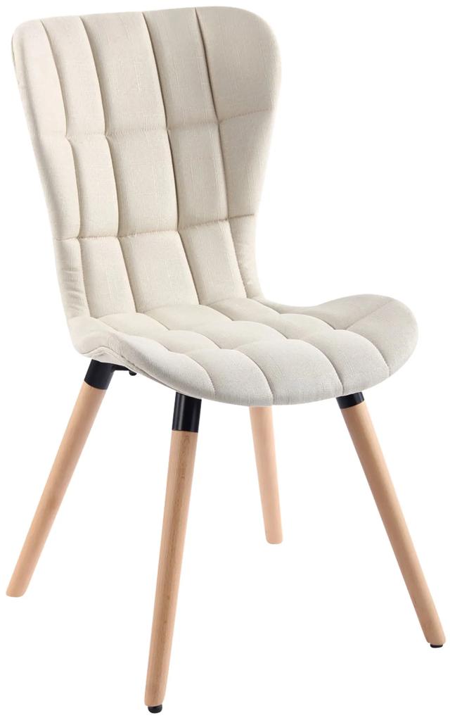 Jídelní židle Odda ~ látka, dřevěné nohy natura Barva  Krémová