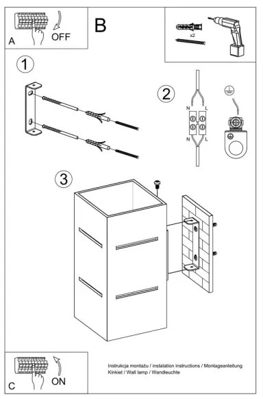 Sollux SL.0478 - Nástěnné svítidlo BLOCCO 1xG9/40W/230V