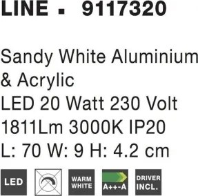 Nástěnné LED svítidlo NOVA LUCE LINE 20W 3000K 9117320