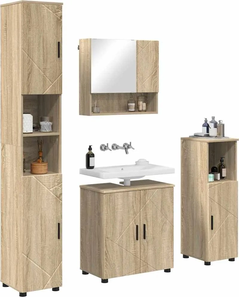 Sada koupelnového nábytku 4 ks Sonoma dub 61 x 35 x 64 cm 3392965