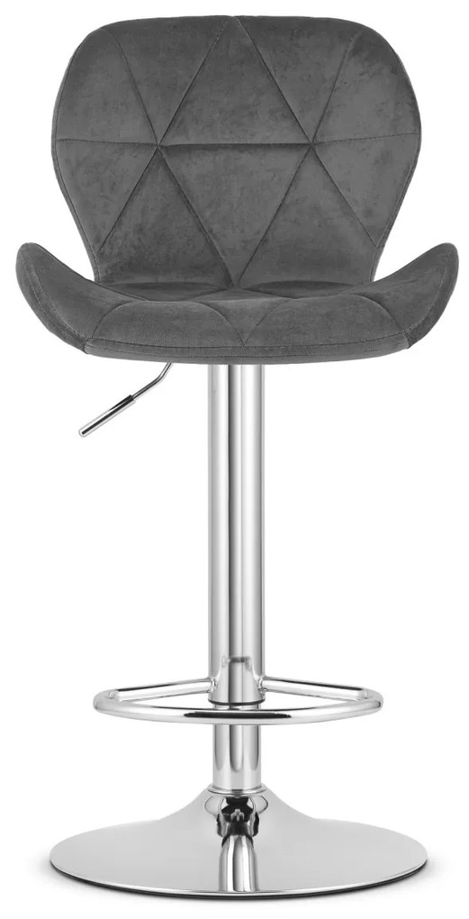 Barová židle WEST VELVET, šedá