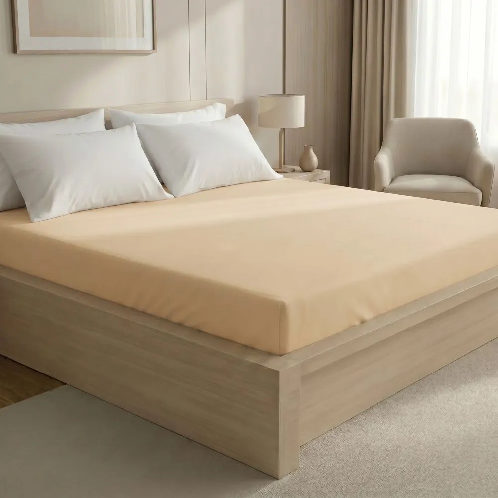 Kvalitex Bavlněné prostěradlo napínací meruňkové 80x200cm
