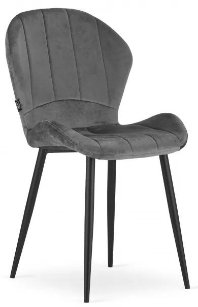 Set tří jídelních židlí TERNI tmavě šedé (černé nohy) (3ks)