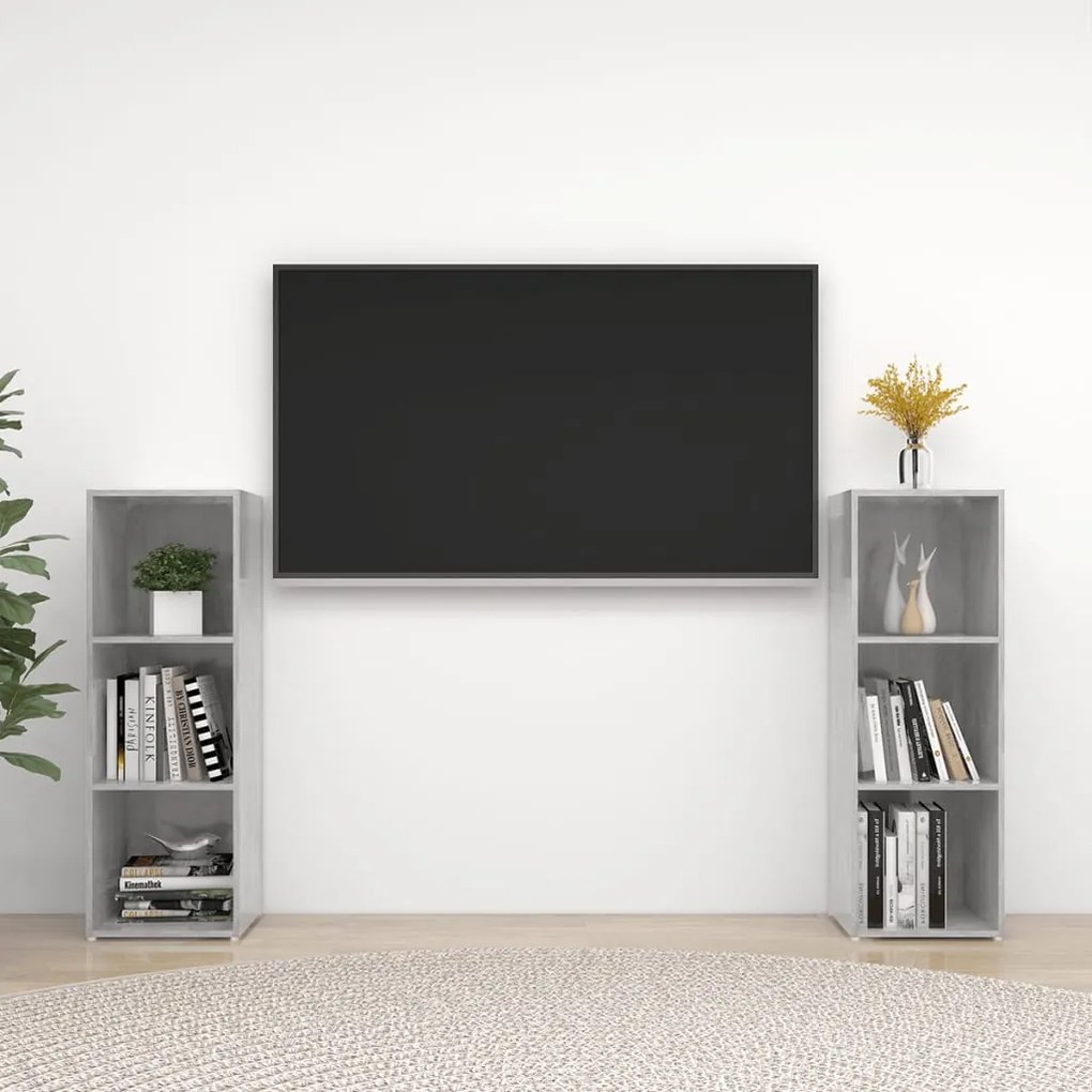 vidaXL Marketos TV skříňky 2 ks betonově šedé 107 x 35 x 37 cm dřevotříska