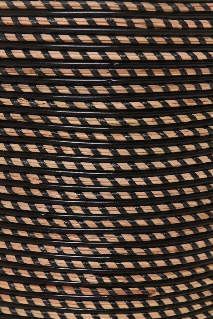 Interiérový květináč MASTELLO, ratan, 33x30 cm, natur/černá