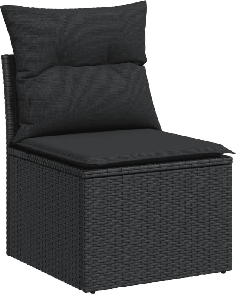9dílná zahradní sedací souprava s poduškami černá polyratan 3224480