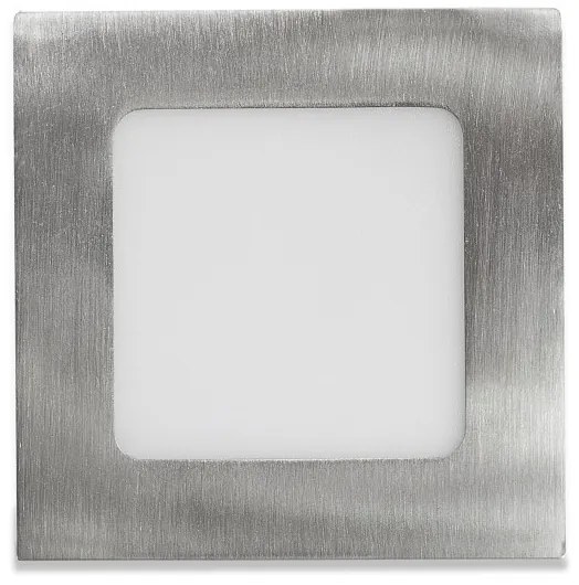 Stříbrný vestavný LED panel hranatý 120 x 120mm 6W Barva světla Denní bílá LED-WSQ-6W41CHR