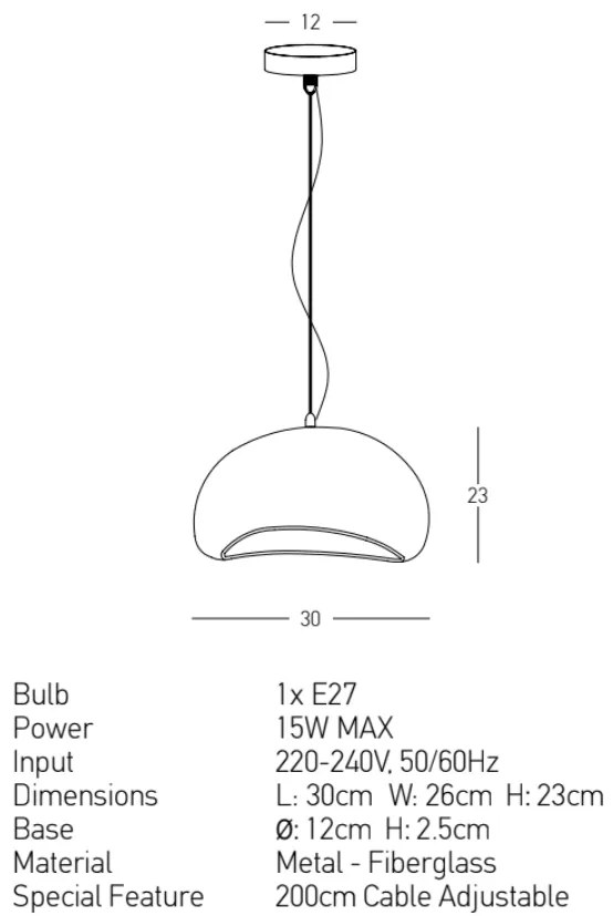 Designové závěsné svítidlo STONEX ⌀30cm