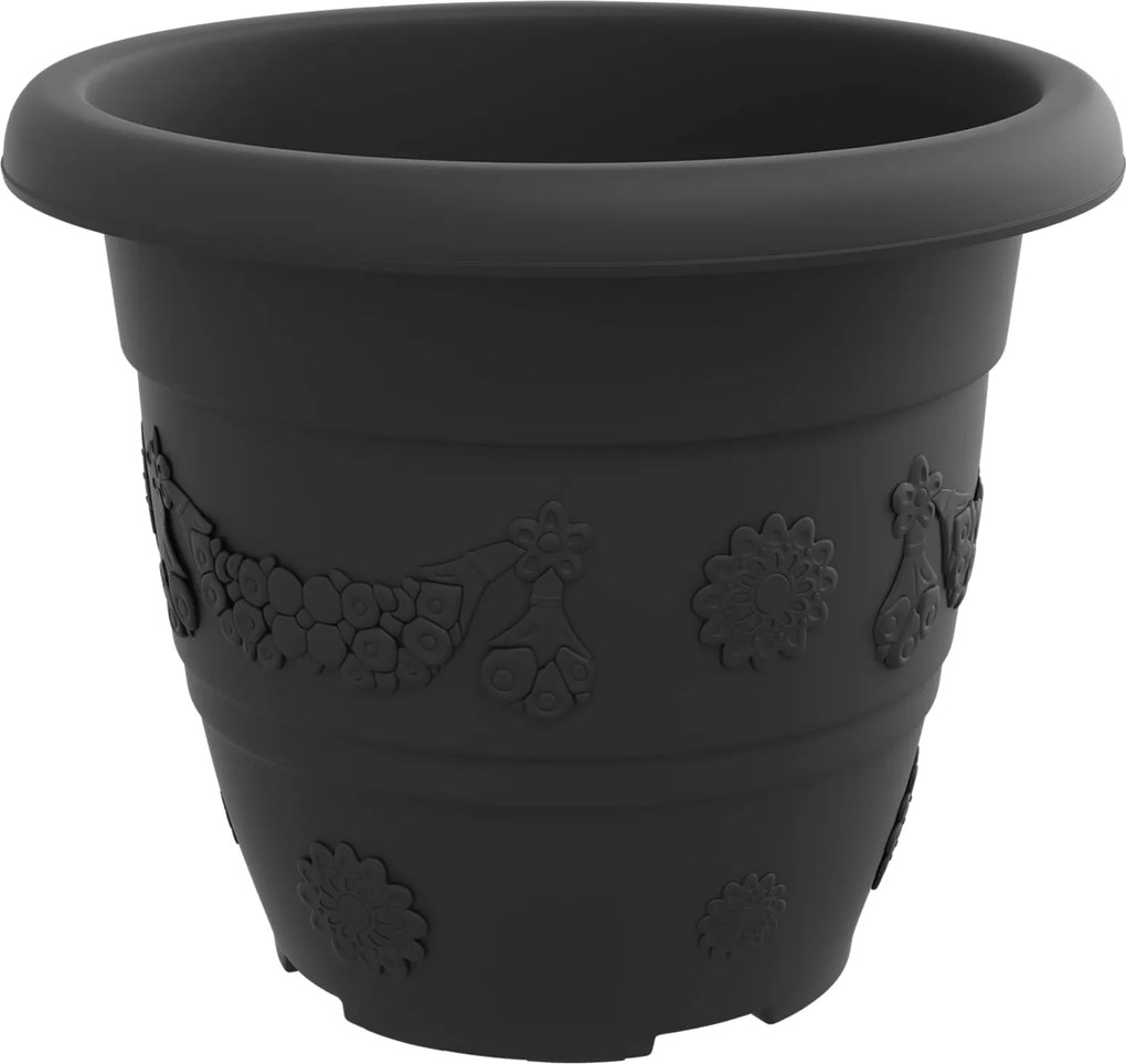 Květináče 24 ks Černá Ø 26 x 21.5 cm Plast 3403286