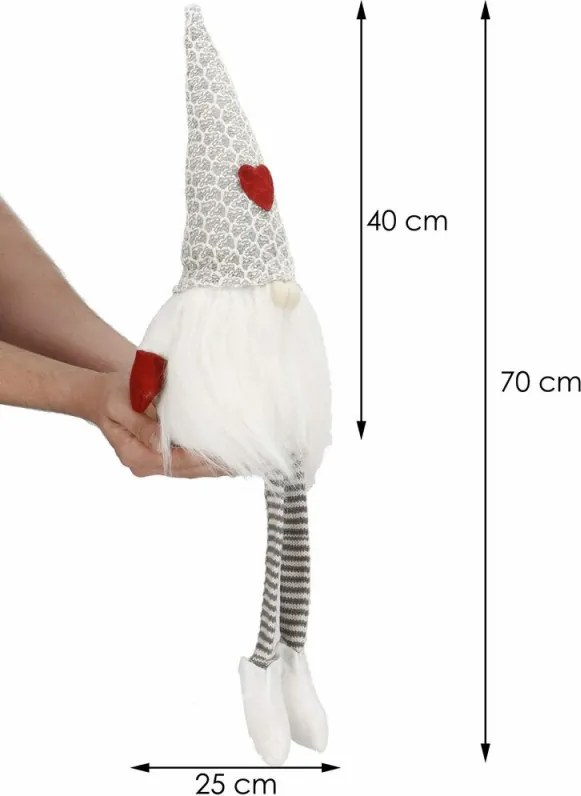 Skřítek GNOM s dlouhými nohami 70cm, vánoční dekorace