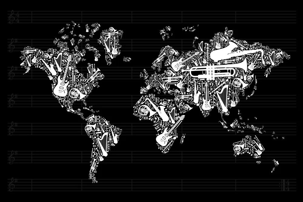 Obraz hudební mapa světa
