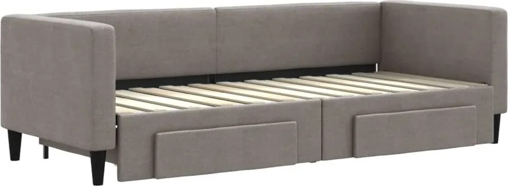 Válenda s přistýlkou a zásuvkami taupe 80 x 200 cm textil 3196612