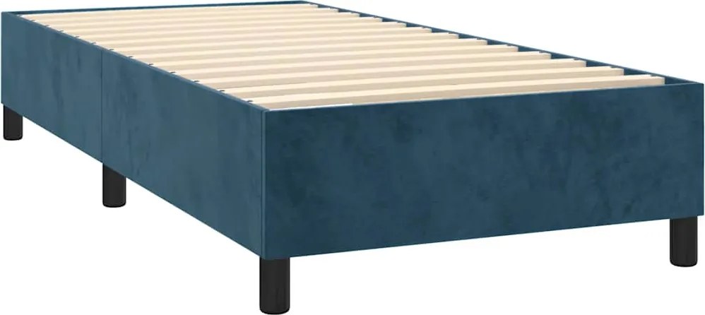 Box spring postel s matrací tmavě modrá 80 x 200 cm samet 3138053
