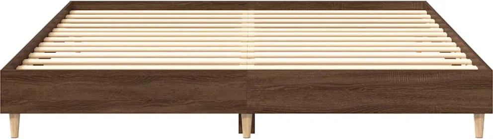 Rám postele bez matrace Hnědý dub 200x200 cm kompozitní dřevo 3328705