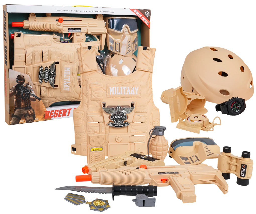 RKToys Pískový vojenský set pro děti 14 dílů