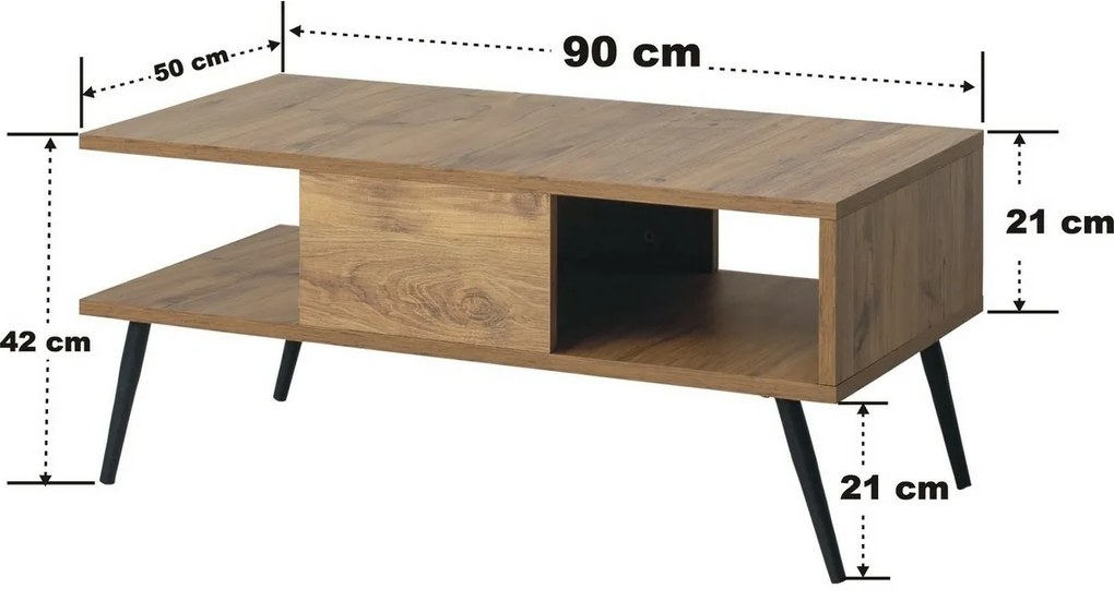 Konferenční stolek Bukle Atlantic Pine and Black