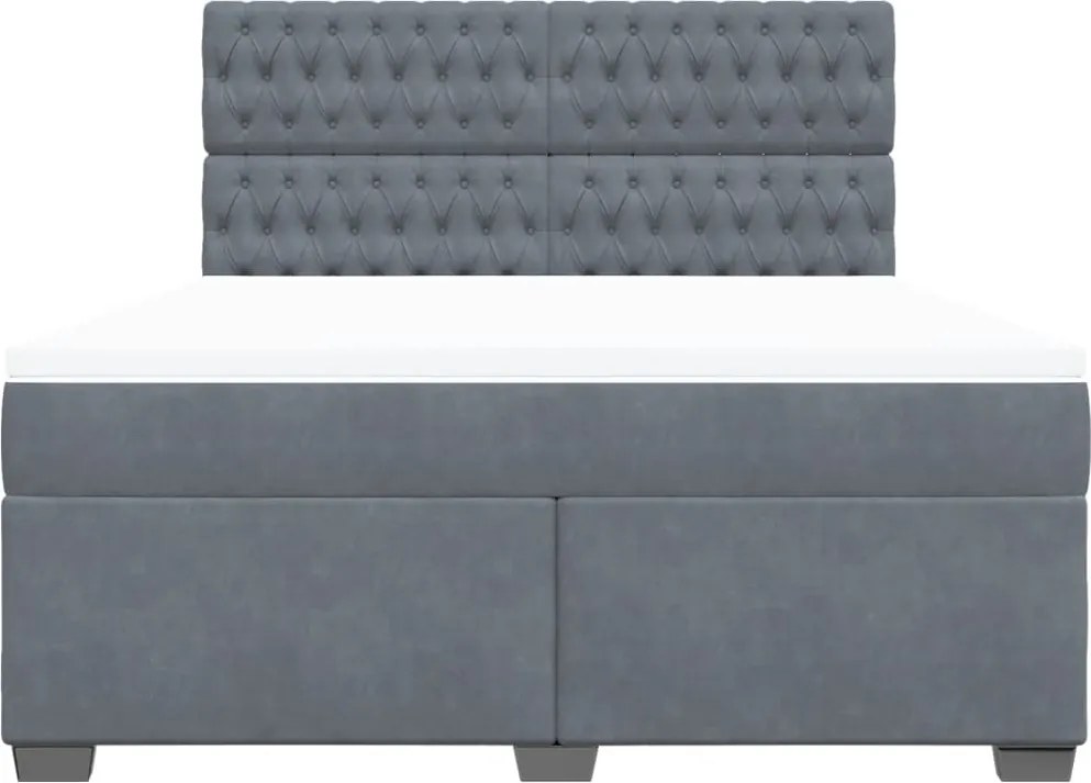 Box spring postel s matrací tmavě šedá 180x200 cm samet 3290985