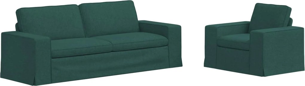 Set pohovek 2 ks Tmavě zelená textil 3407591
