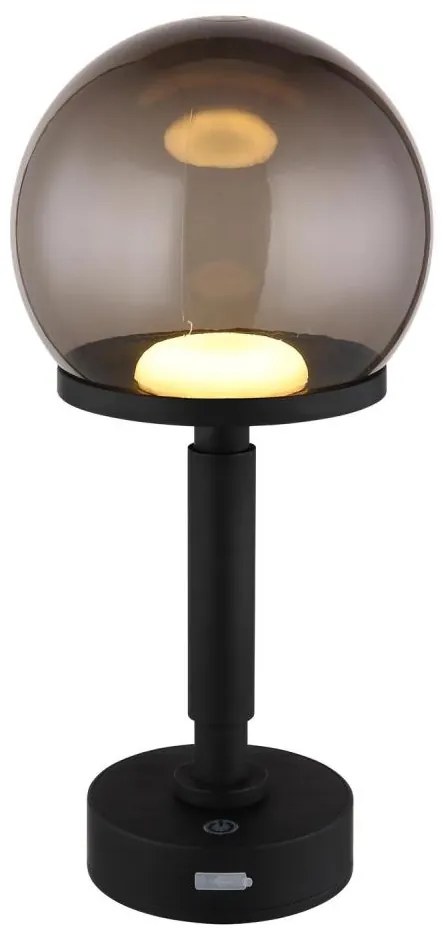 Globo 21034S - LED Nab. dot. stol. lampa HAKU LED/2,5W/5V 2700/4000/6500K černá
