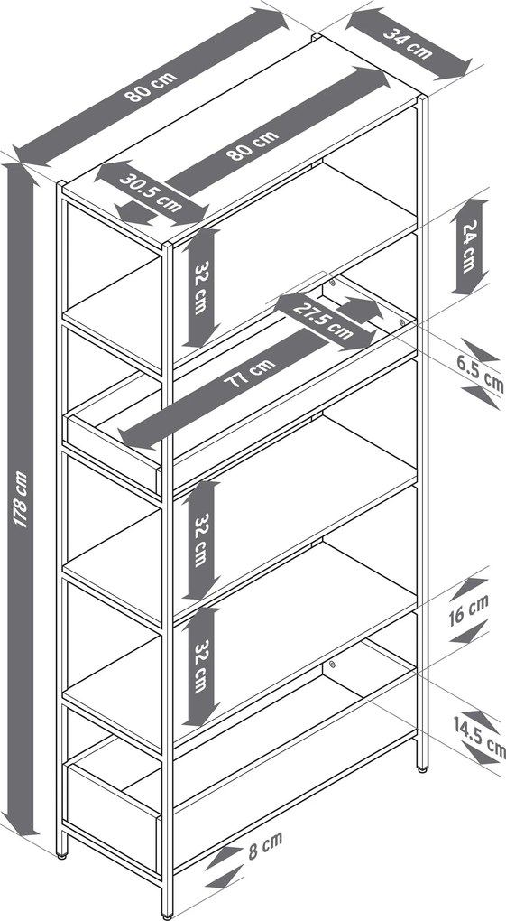 Tchibo - Regál »Klaar« - barva: bílá