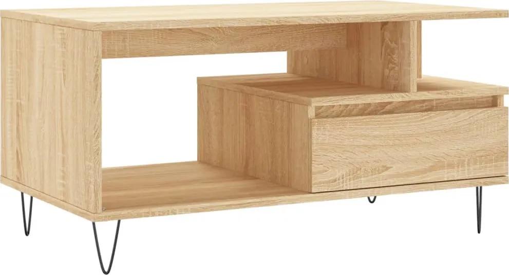 vidaXL Konferenční stolek 90x49x45 cm kompozitní dřevo [831023] Barva: hnědý dub