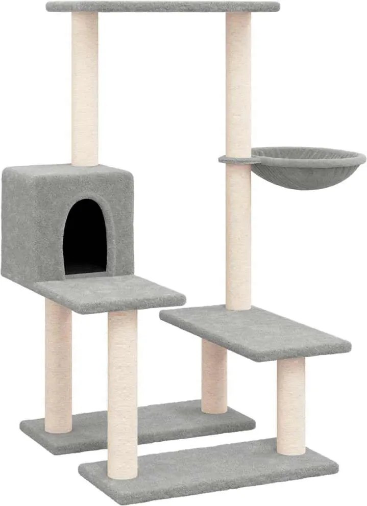 Škrabadlo pro kočky se sisalovými sloupky světle šedé 94,5 cm 171640