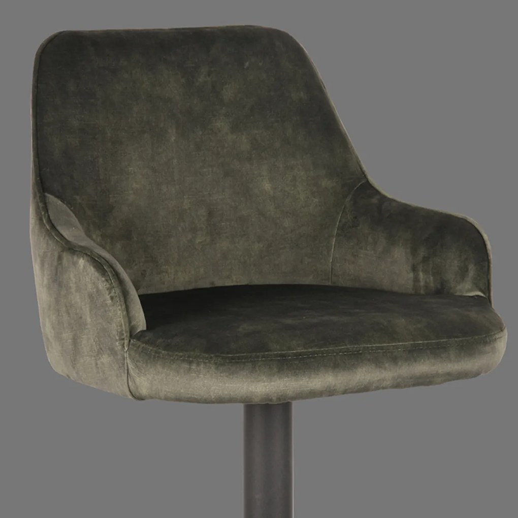 LABEL51 Sametová barová židle FENDER zelená CM-55.023