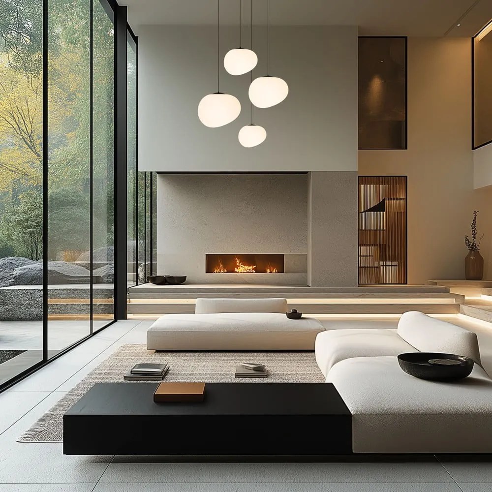 Černo-bílé závěsné svítidlo Stones – Candellux Lighting
