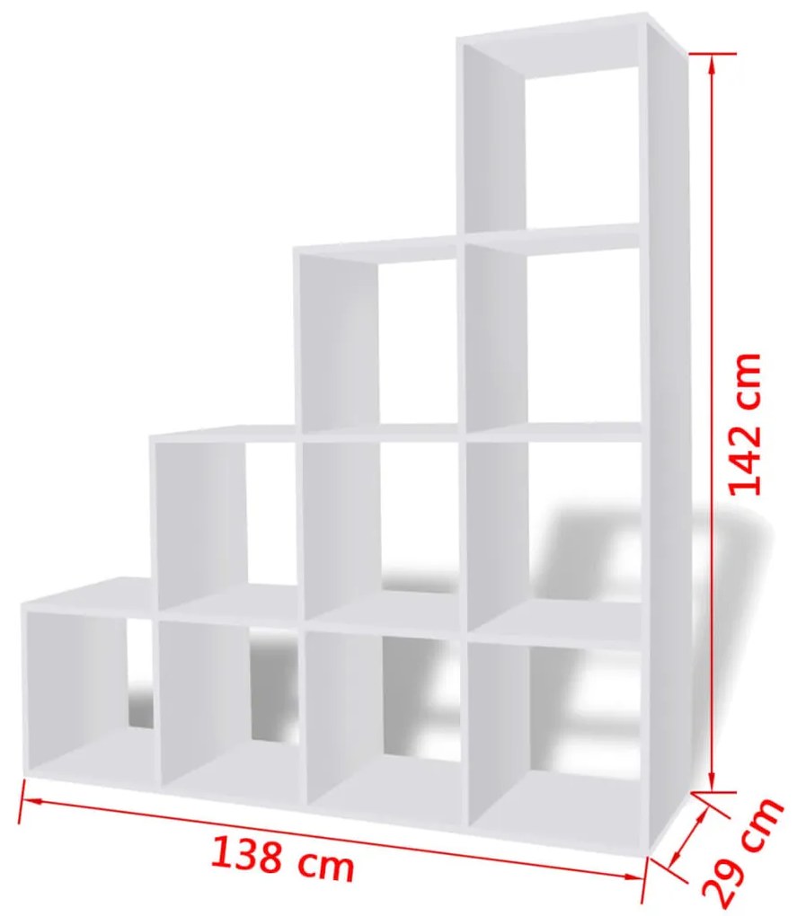 vidaXL 242550 Marketos Staircase Bookcase/Display Shelf 142 cm White