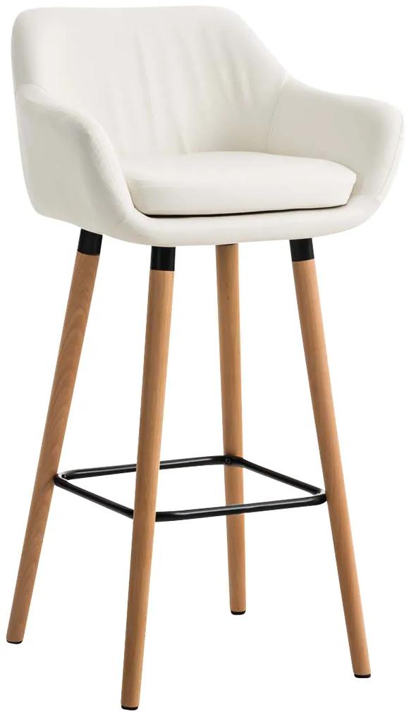 Barová židle Grant ~ koženka, dřevěné nohy natura | BIANO