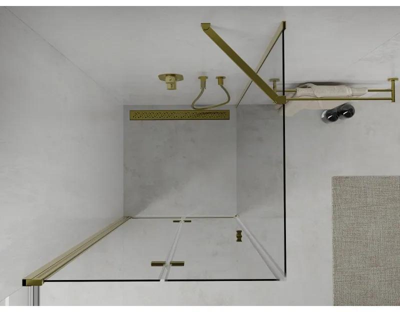 Mexen Lima skládací sprchový kout 100 x 100 cm, Průhledné, Zlatá - 856-100-100-50-00