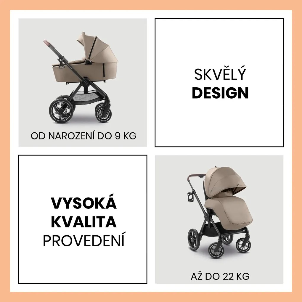 Hauck Kombinovaný kočárek Comfort N Care Air 2v1 mocha