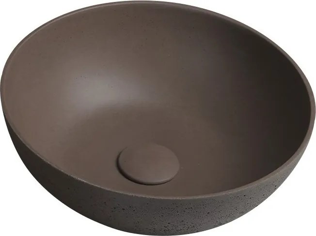 Sapho Sapho, FORMIGO betonové umyvadlo na desku, průměr 39cm, tmavě hnědá, FG315