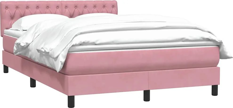 Box spring postel s matrací růžová 160x210 cm samet 3316508