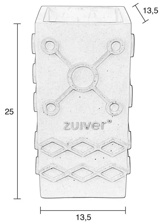 Světle šedá váza z betonu Graphic – Zuiver