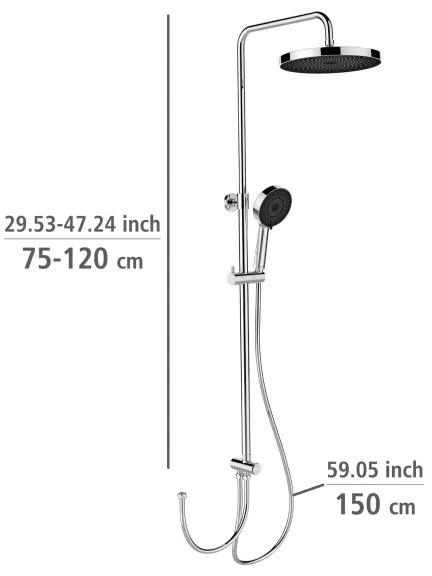 WENKO 25312100 - Sprchový sloup SOFTWATER 12x120 cm lesk. chrom