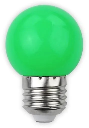 Barevná LED žárovka E27 1W 30lm zelená
