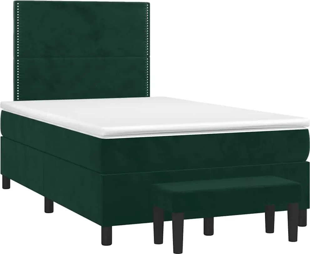 Box spring postel s matrací tmavě zelená 120x190 cm samet 3270466
