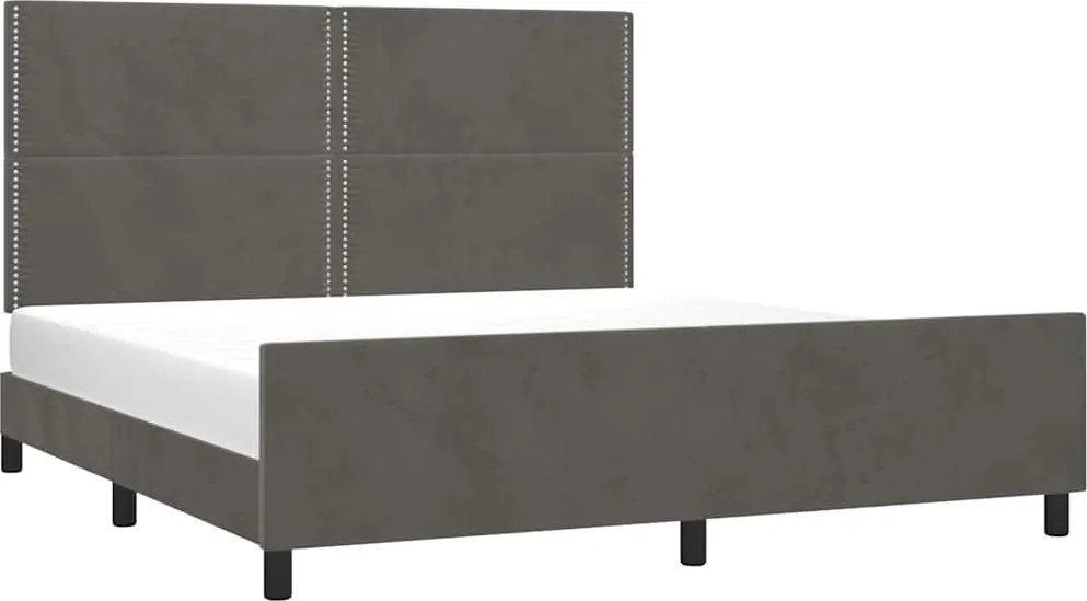 Rám postele bez matrace tmavě šedý 160 x 200 cm samet 3125703