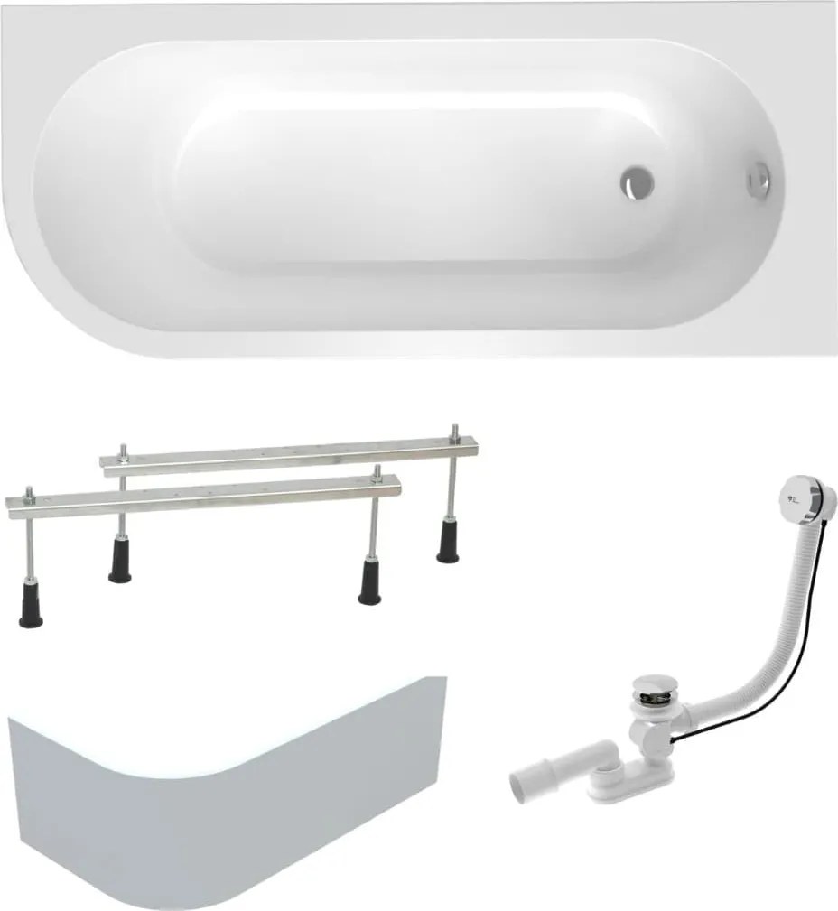 Asymetrická vana Laguna Rajka 170x72,5 cm akrylát pravá SIKOVRAJ170PANP