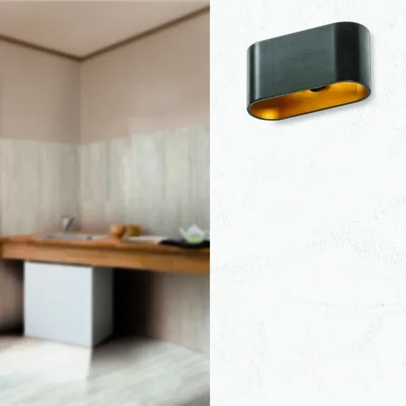 Designové nástěnné svítidlo Vega černé/zlaté