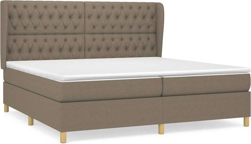 Box spring postel s matrací taupe 200x200 cm textil 3128793