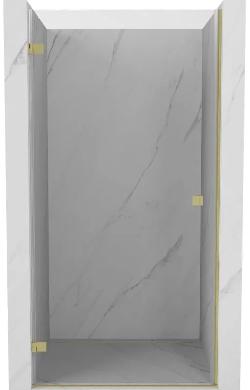 Mexen, Mexen Lunar-B levé otočné sprchové dveře 70 cm, transparentní, broušené zlaté - 832-070-000-55-00-L