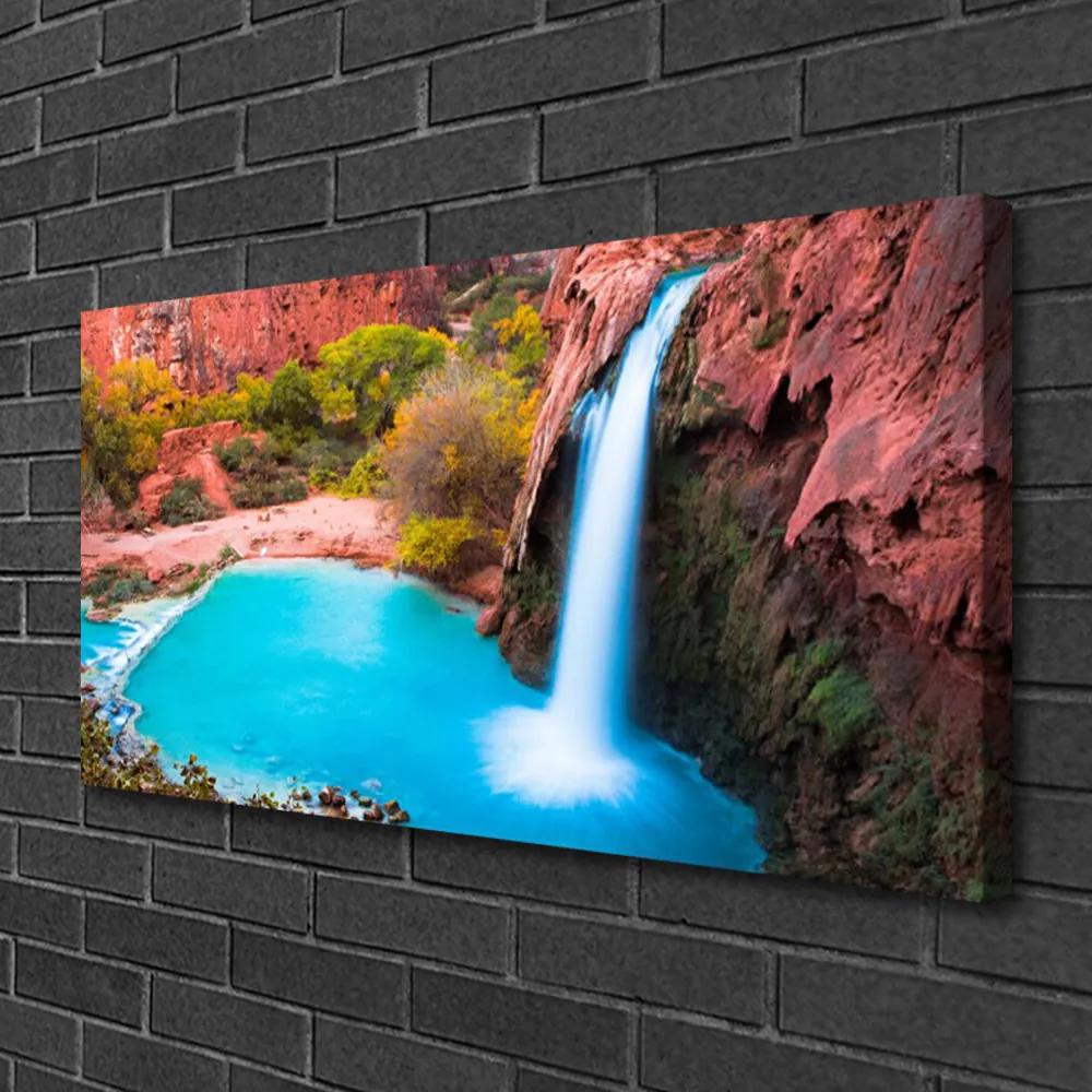 Obraz na plátně Vodopád Hory Příroda 100x50 cm