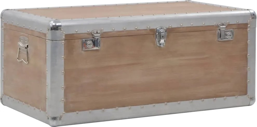 Úložný box z masivního jedlového dřeva 91 x 52 x 40 cm hnědý 246124