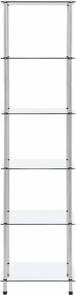 6patrová police průhledná 40 × 40 × 160 cm tvrzené sklo 249507