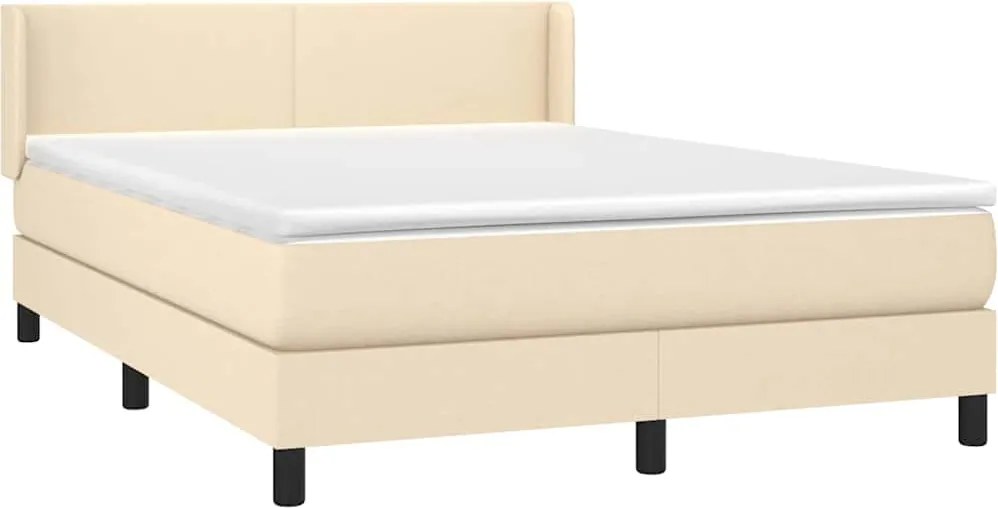 Box spring postel s matrací krémová 140x190 cm textil 3129550