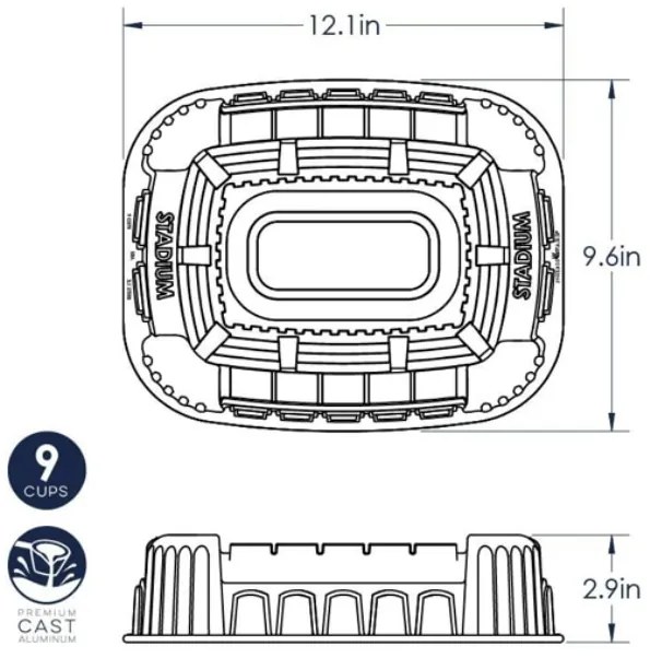 Forma ve tvaru stadionu, 2.13 l, Modro šedá - Nordic Ware
