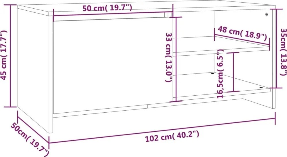 vidaXL Konferenční stolek 102 x 50 x 45 cm kompozitní dřevo [813034] Barva: Černá